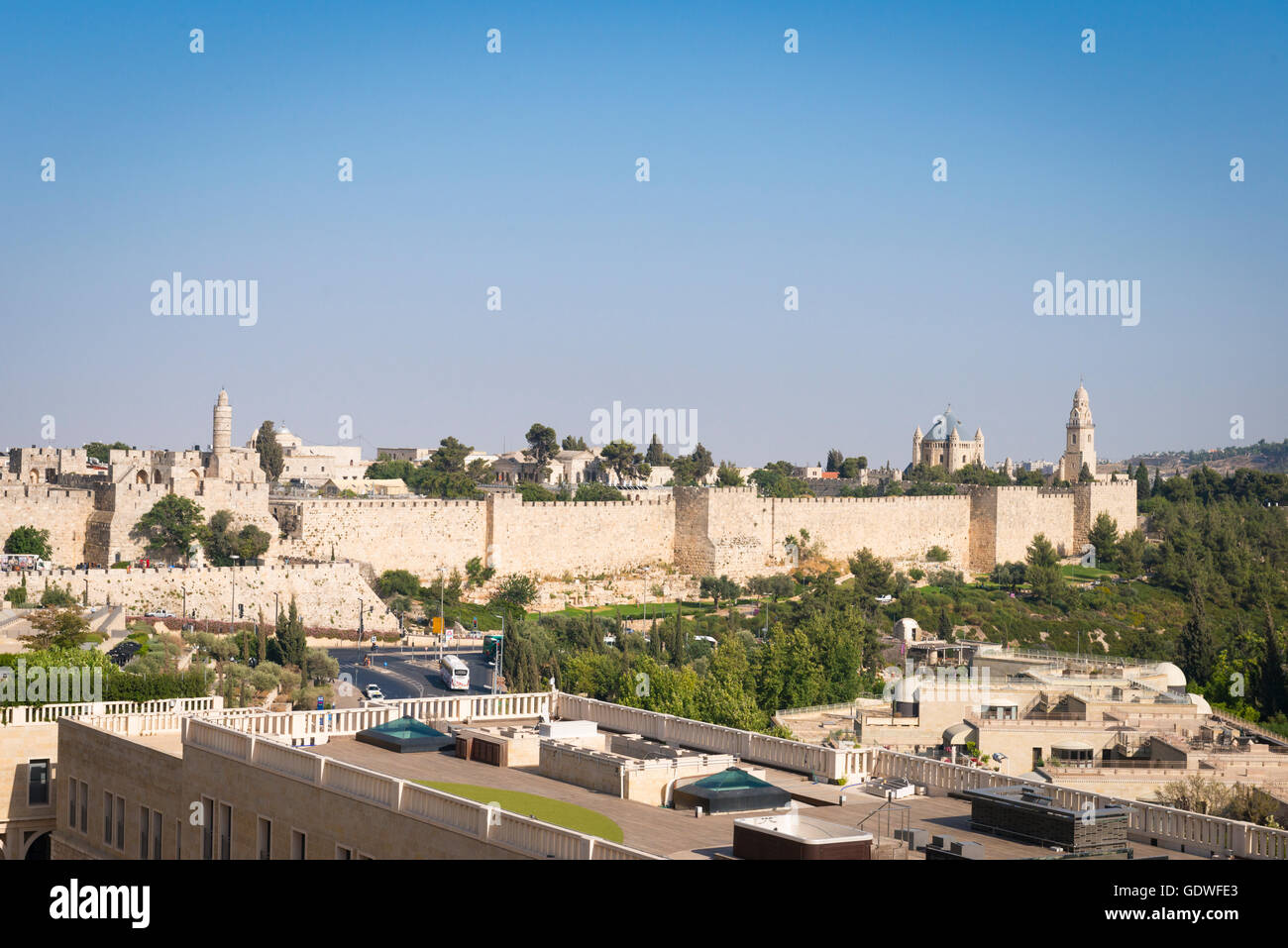 Israel Jerusalem Old City wall panorama Stock Photo - Alamy