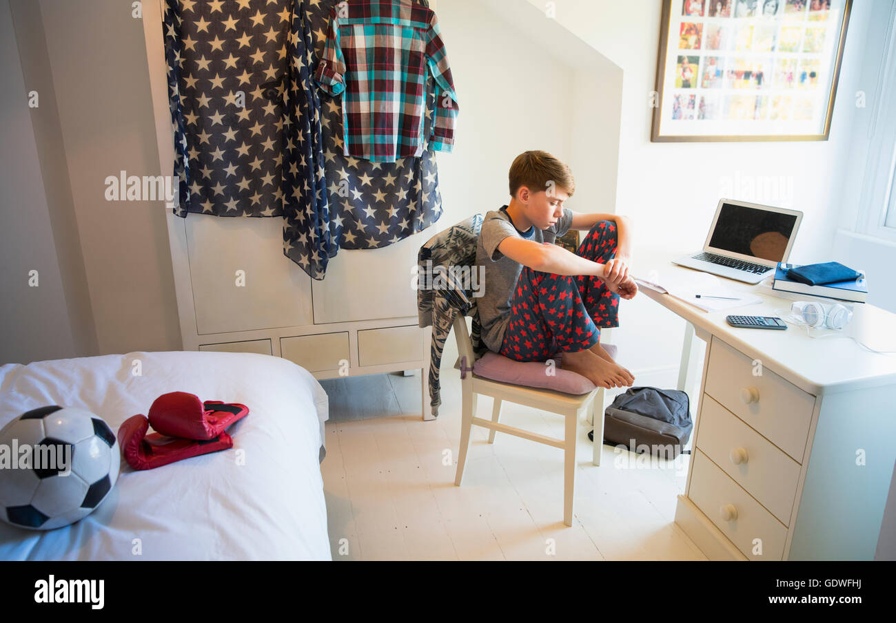 Boy homework desk bedroom hi-res stock photography and images - Alamy