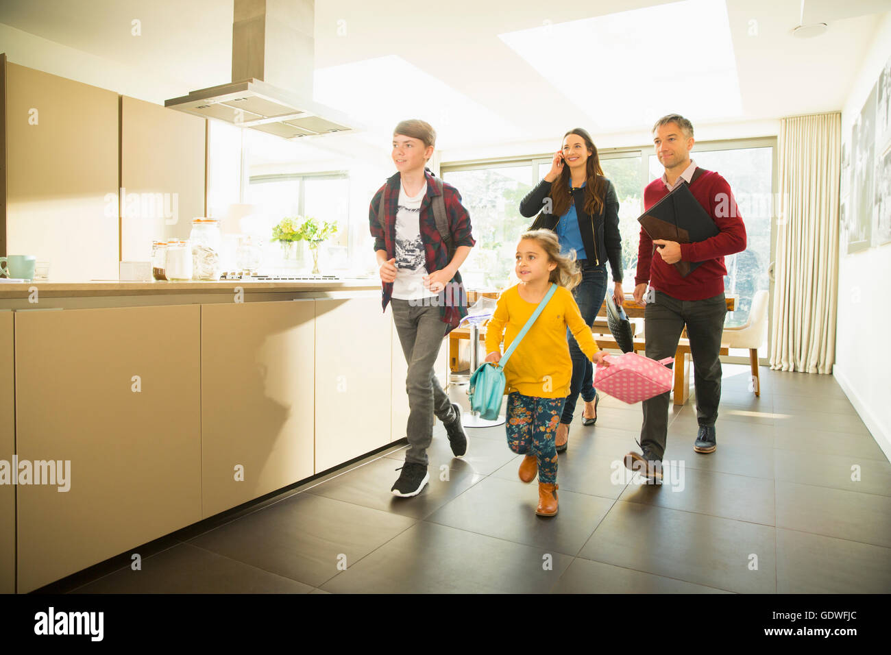 Mother rushing morning hi-res stock photography and images - Alamy