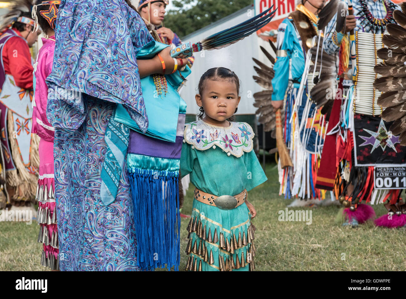 Native American girl performing during Sac & Fox nation Pow-wow, Stroud ...