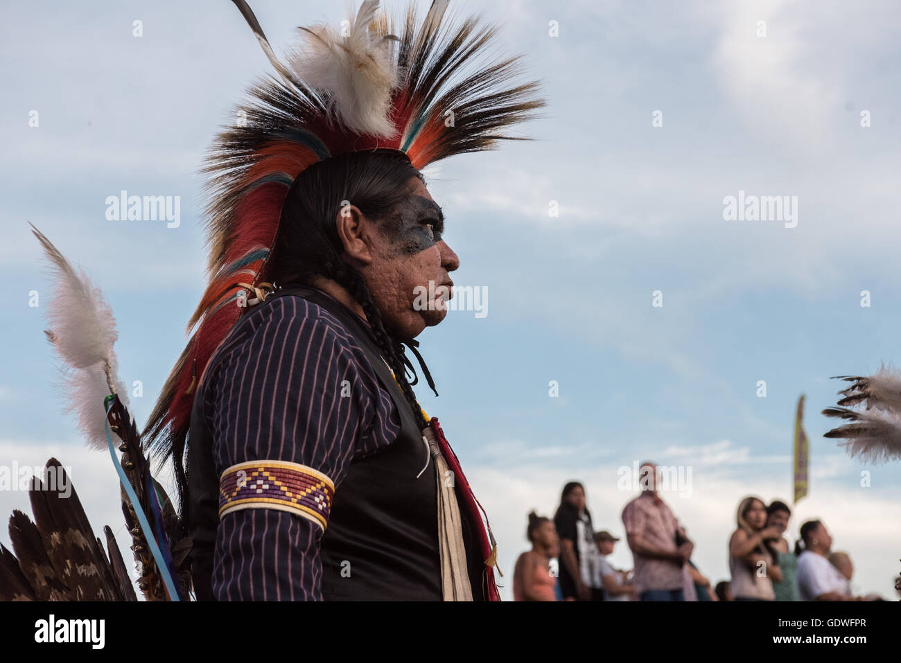 Native American dancers performing during Sac & Fox nation Pow-wow ...