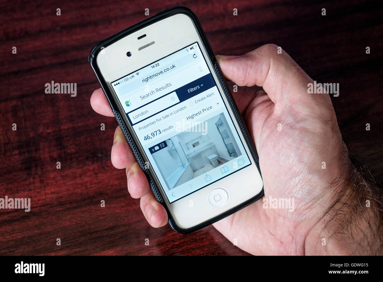 The online property website Rightmove is pictured being viewed on a ...