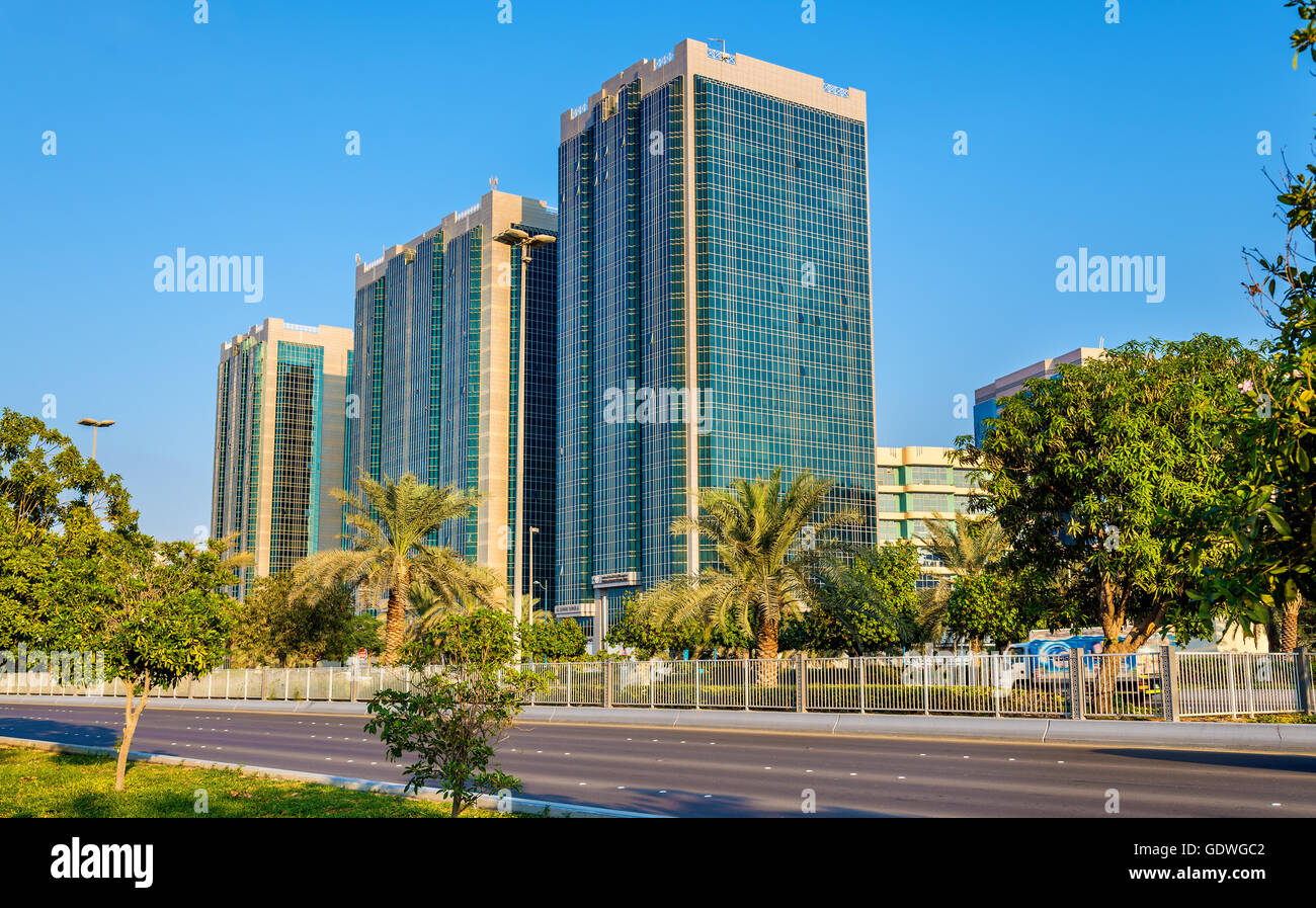 Buildings on Corniche Road in Abu Dhabi, UAE Stock Photo - Alamy