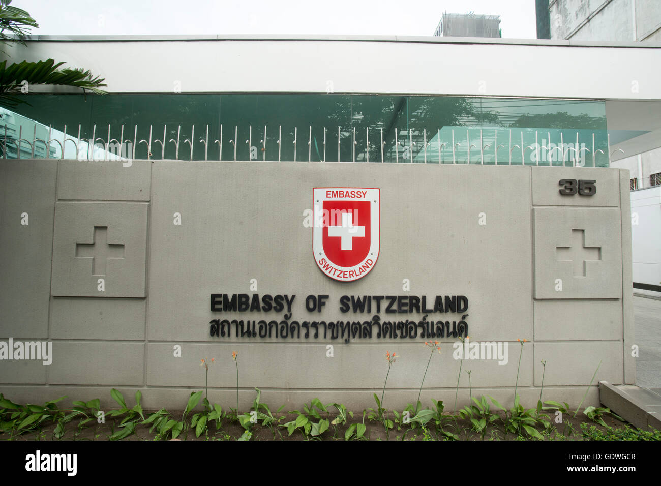 the swiss embassy at Pratunam in the city of Bangkok in Thailand in ...