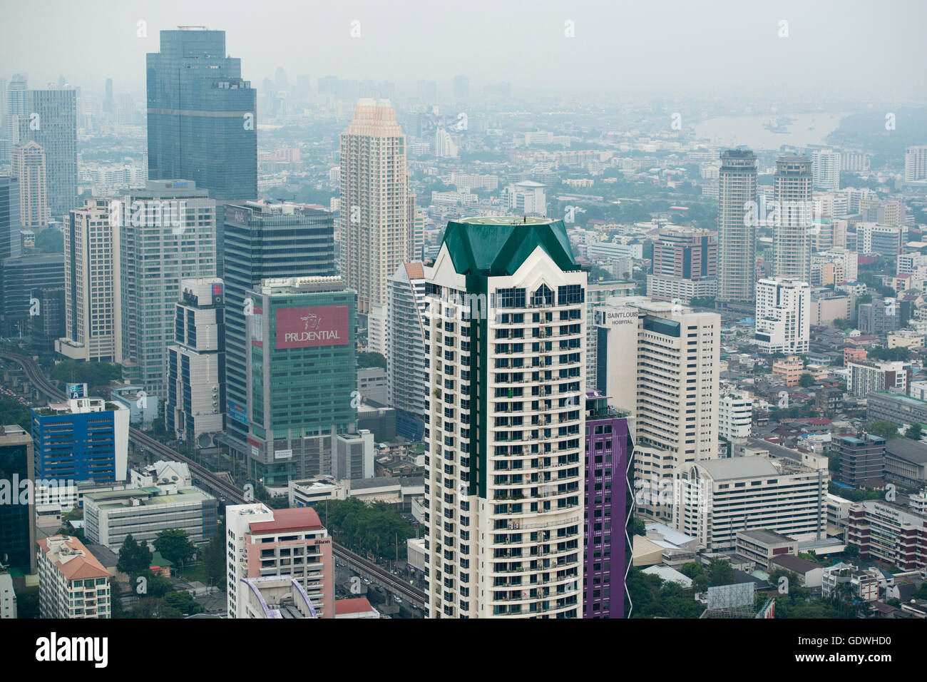 The Skyline view from the Sky Bar at the Riverside Aerea in the city of ...