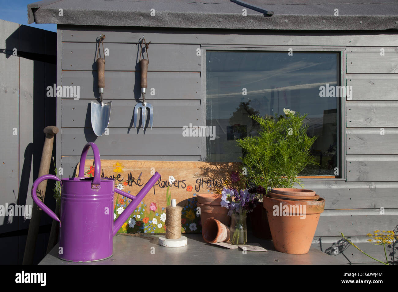 Potting bench, watering can tools, garden centre sheds & pot at the RHS ...