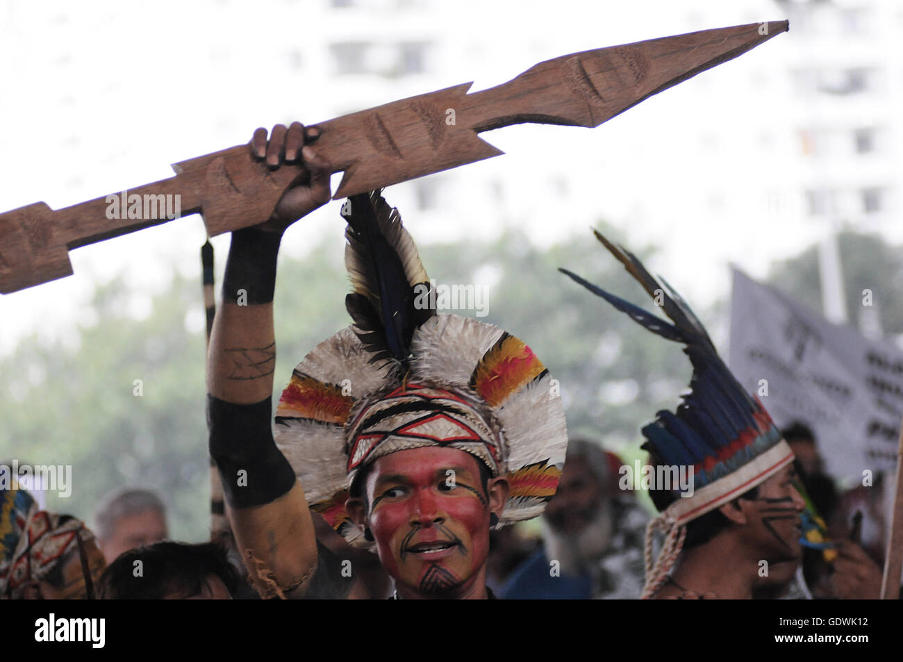 Demonstration of indigenes in Sao Paulo Stock Photo - Alamy