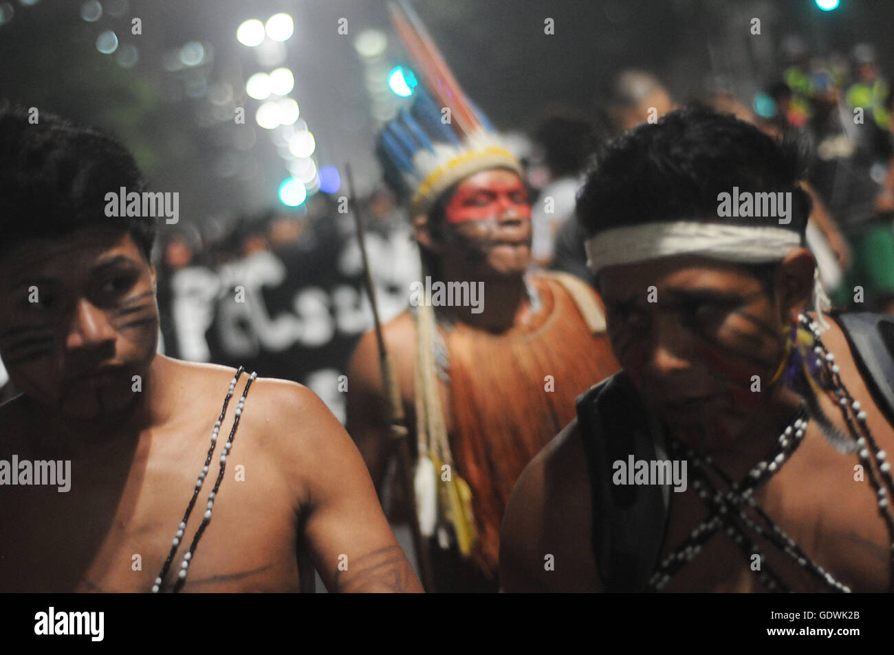 Demonstration of indigenes in Sao Paulo Stock Photo - Alamy
