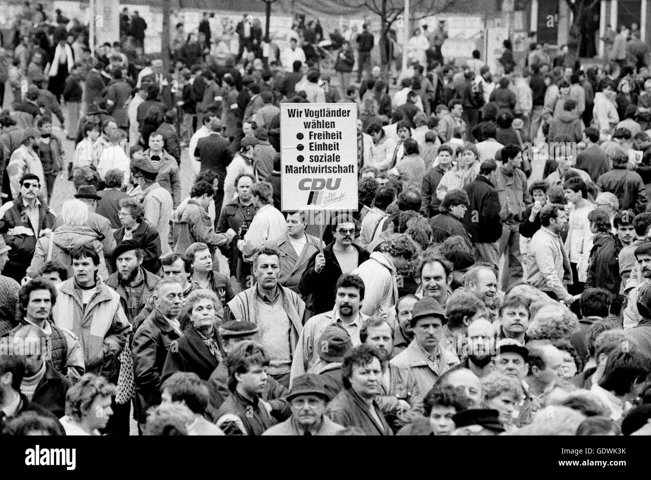 CDU rally in Dresden, 1990 Stock Photo - Alamy