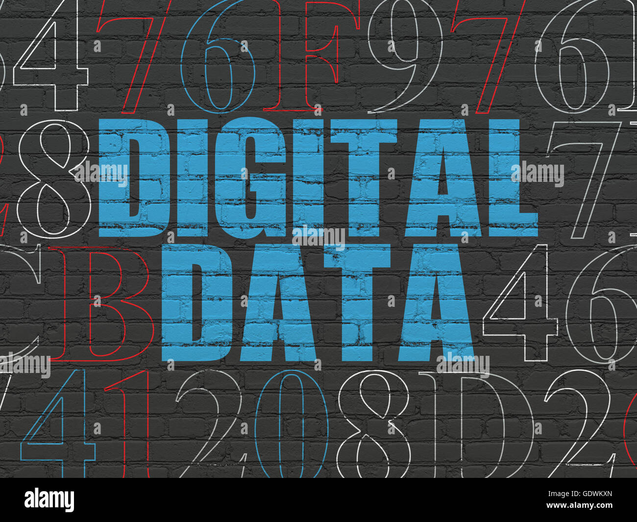 Information concept: Digital Data on wall background Stock Photo - Alamy