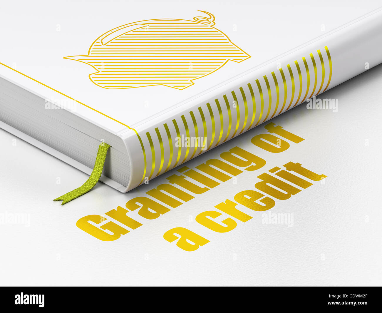 Banking concept: book Money Box, Granting of A credit on white ...