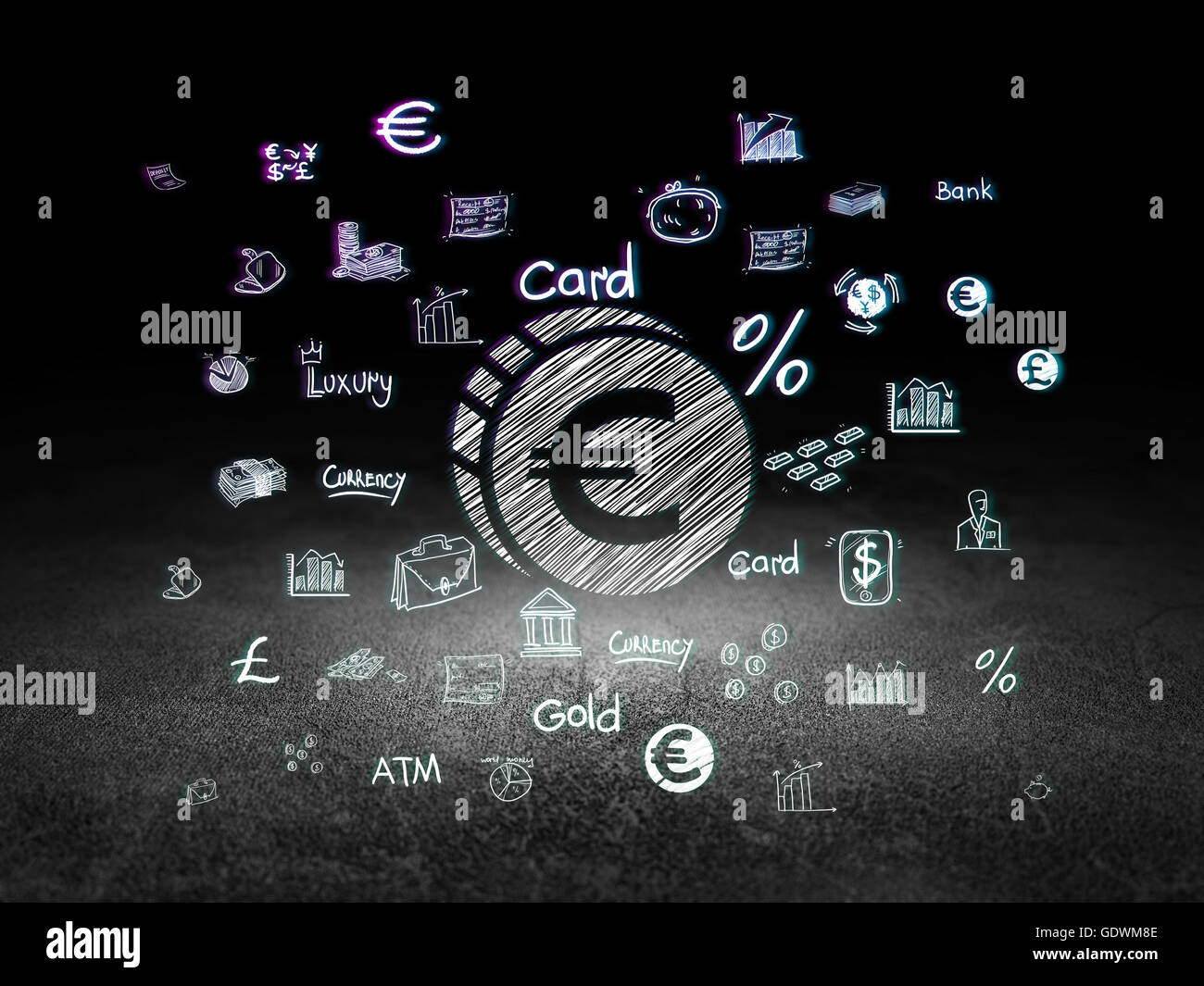 Currency concept: Euro Coin in grunge dark room Stock Photo - Alamy