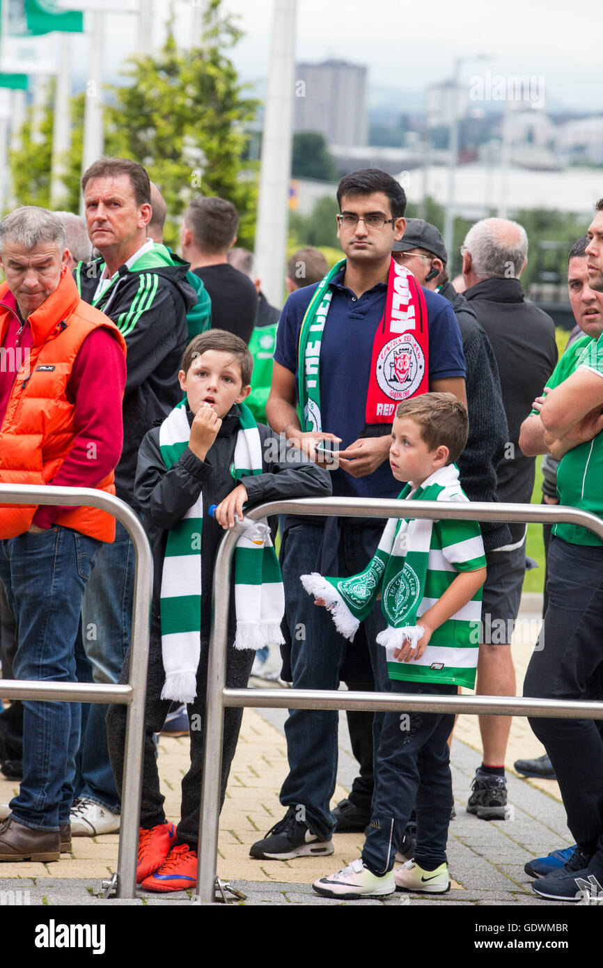 Celtic fans outside Celtic Park prior to the UEFA Champions League ...