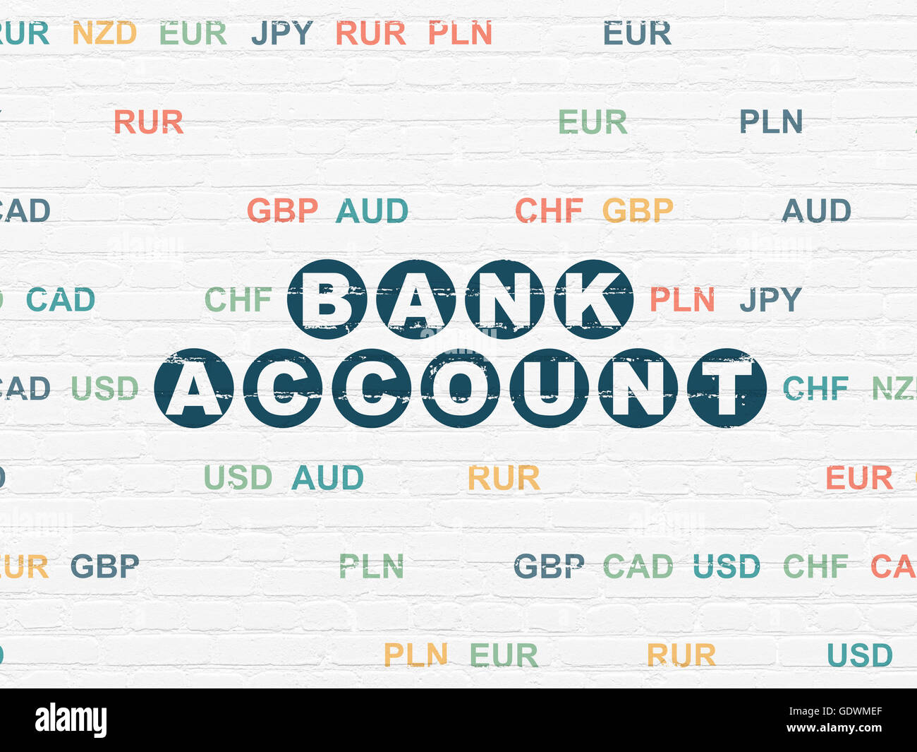 Money concept: Bank Account on wall background Stock Photo - Alamy