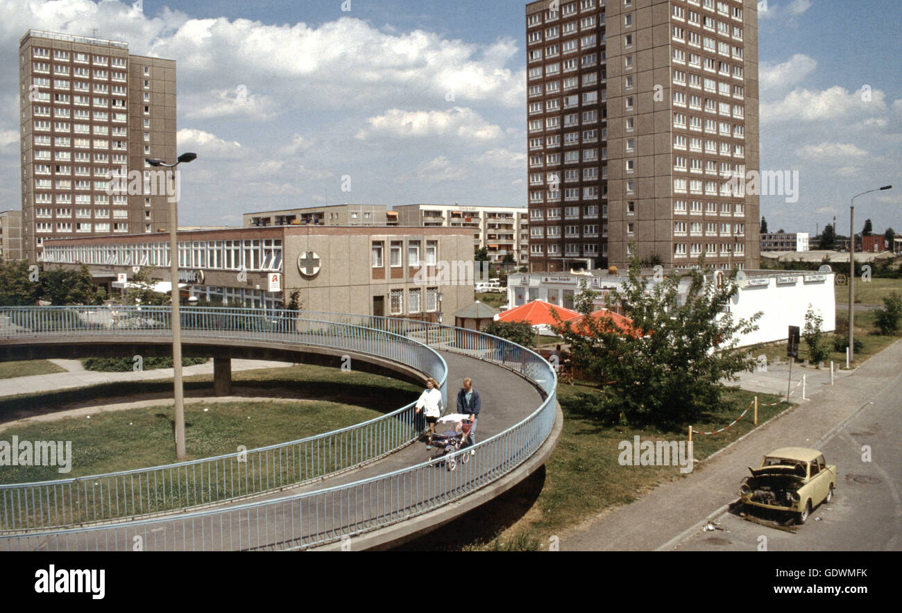 Prefabricated buildings in leipzigs gruenau district hi-res stock ...