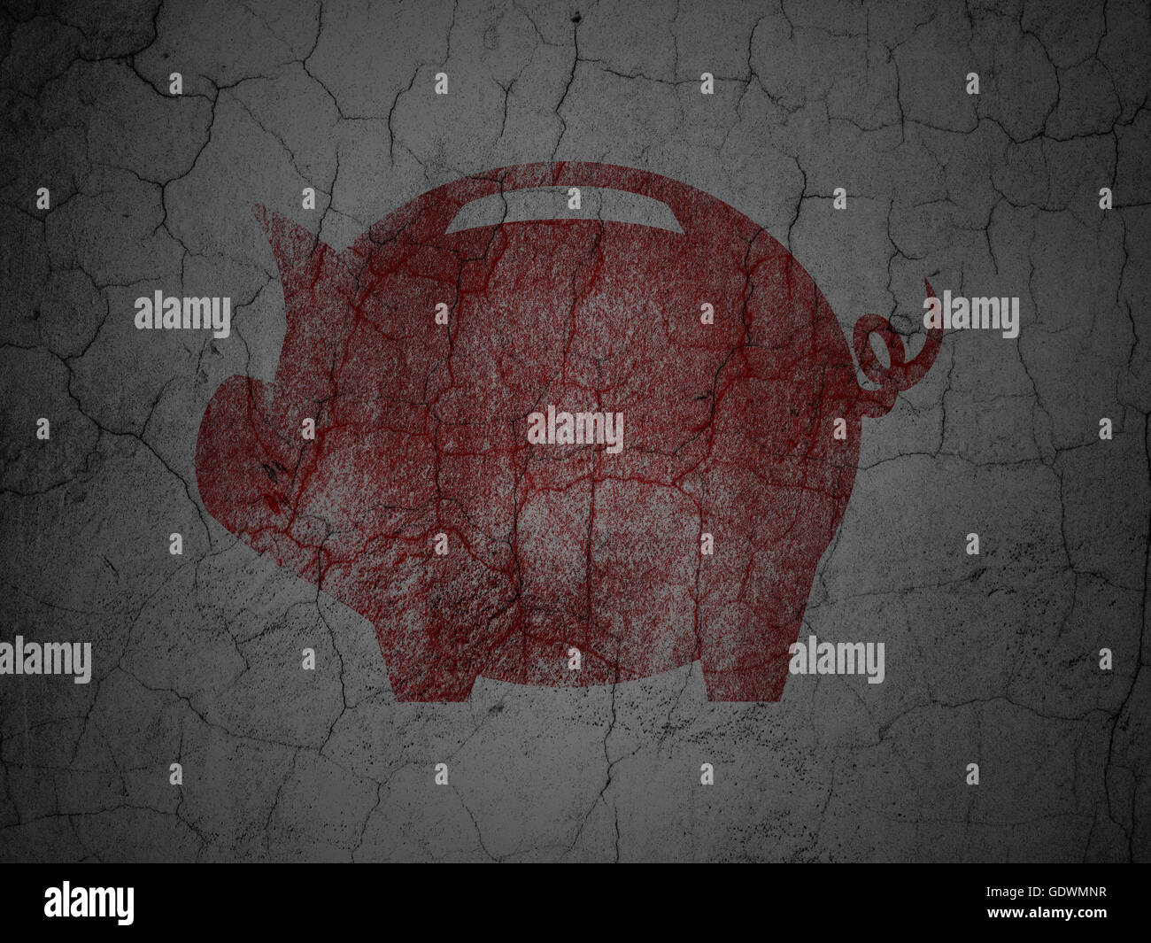 Currency concept: Money Box on grunge wall background Stock Photo - Alamy