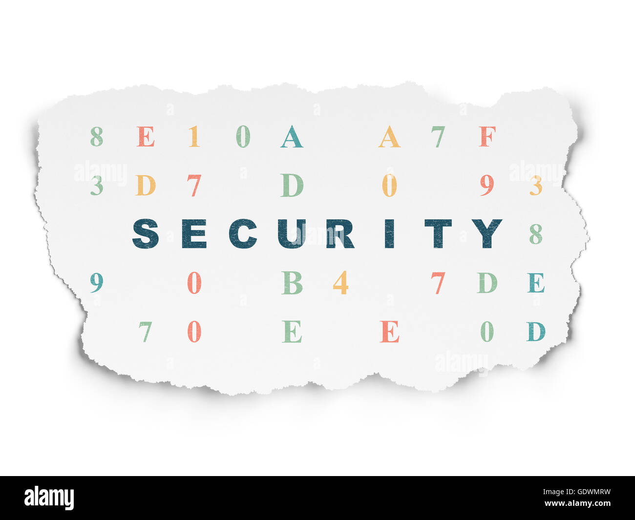 Security concept: Security on Torn Paper background Stock Photo - Alamy