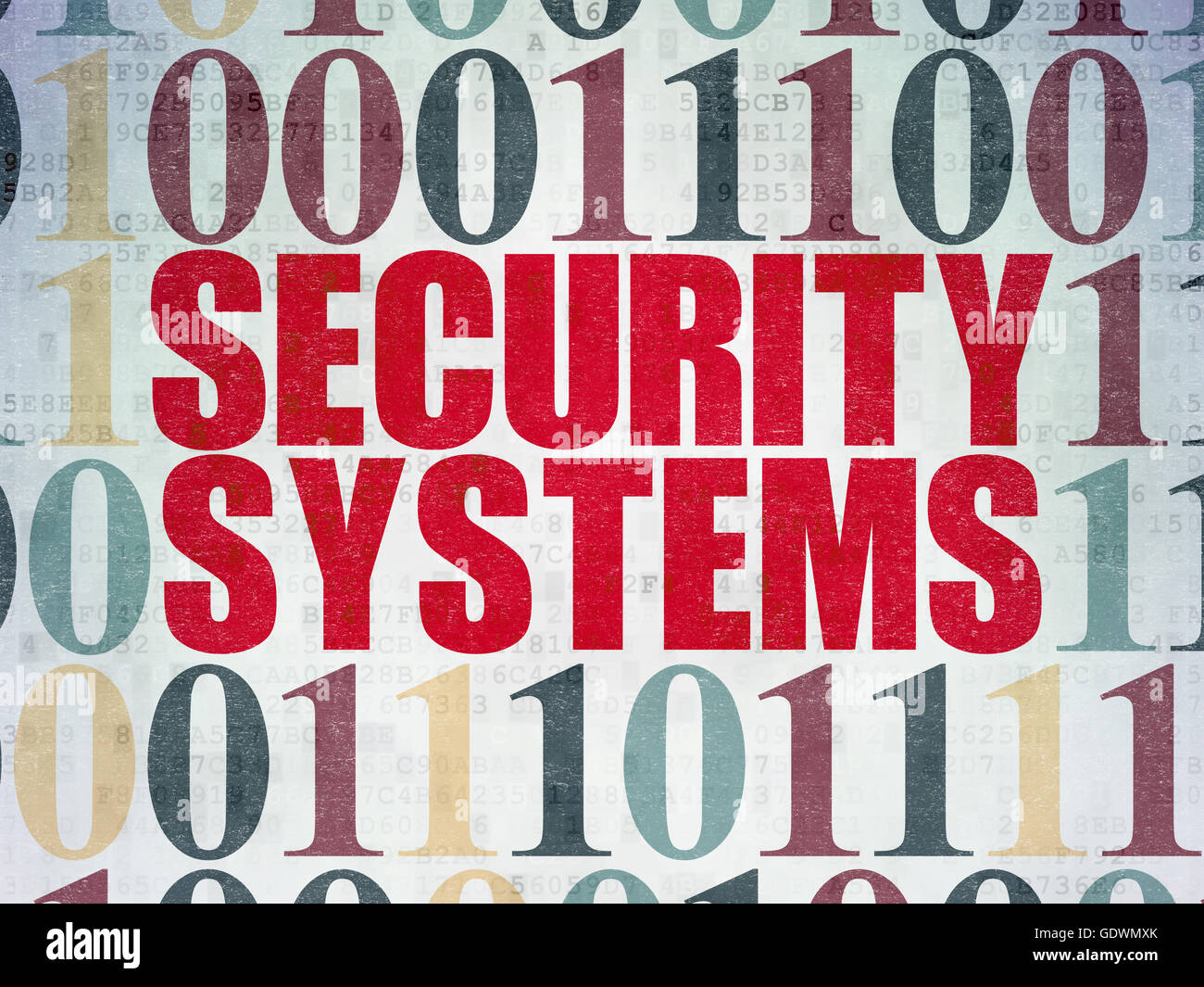 Protection concept: Security Systems on Digital Data Paper background ...