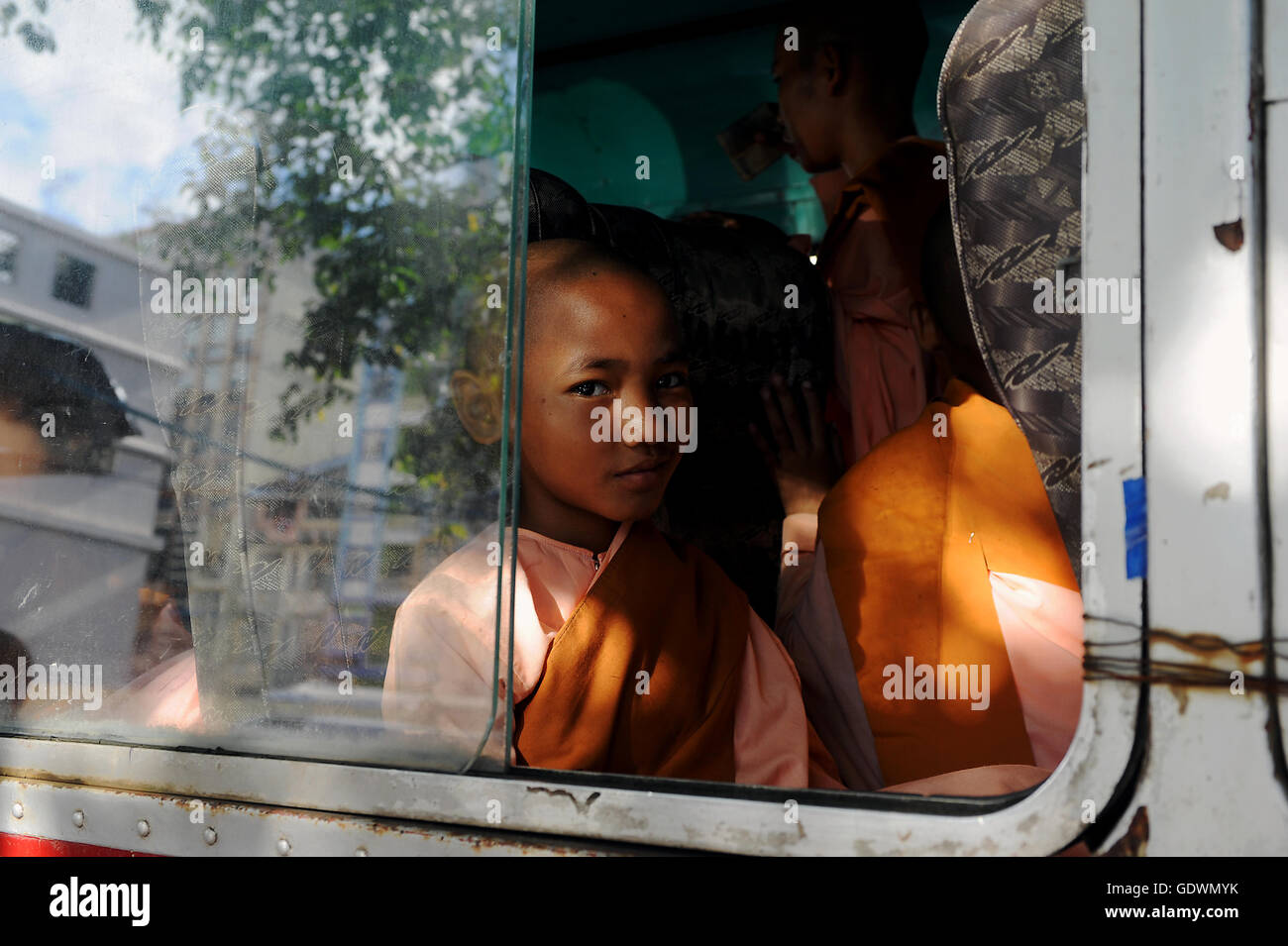 Novice nun on the bus Stock Photo - Alamy