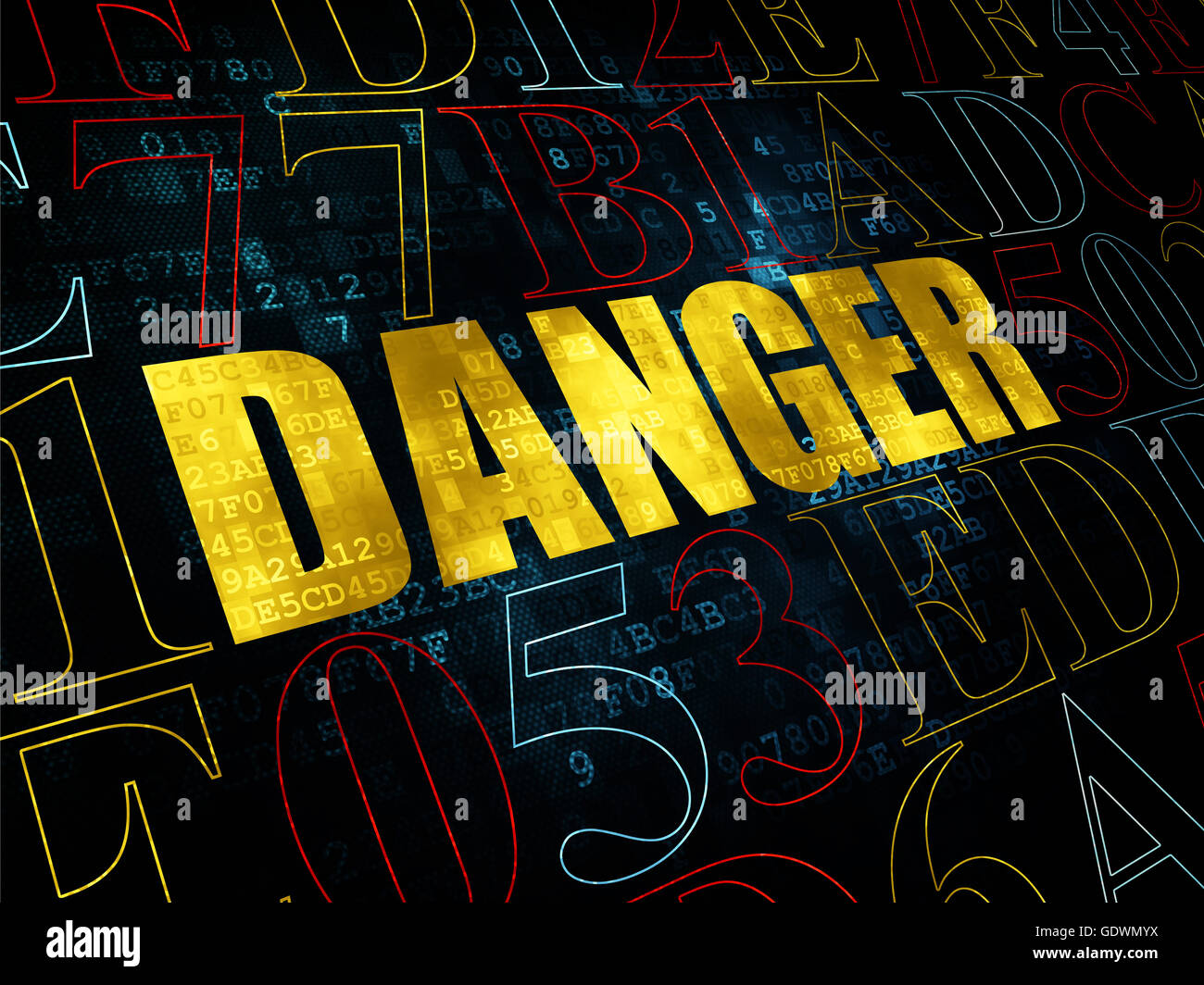Security concept: Danger on Digital background Stock Photo - Alamy