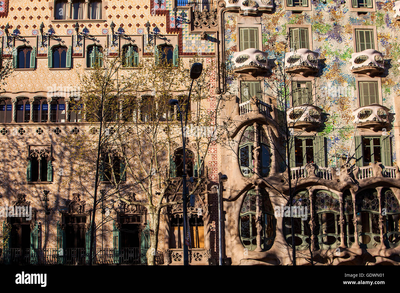Amatller House (Puig i Cadafalch) and Batlló House (Gaudí) both in art ...