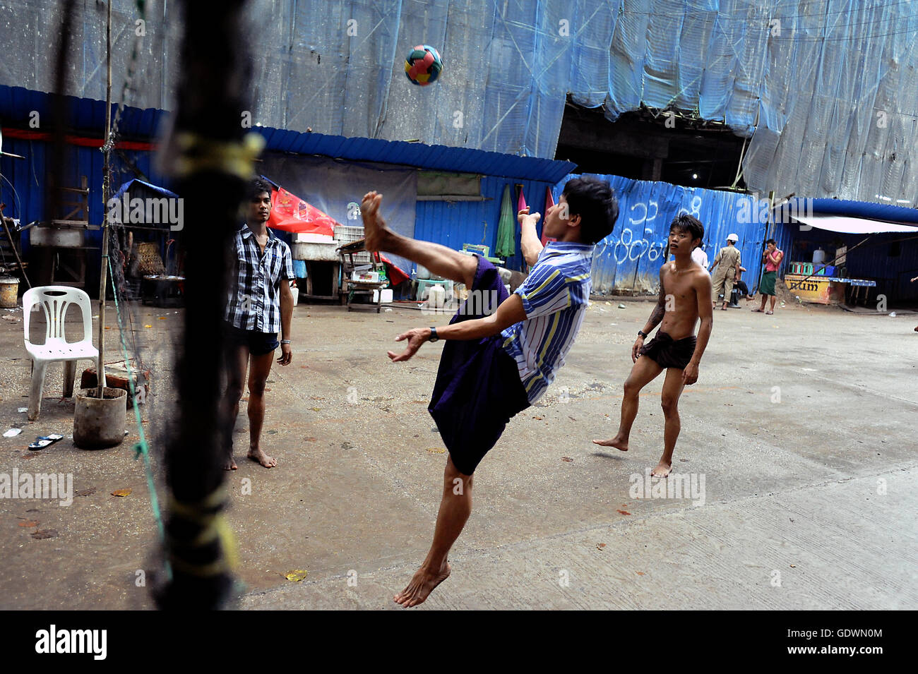 A game of Takraw Stock Photo - Alamy