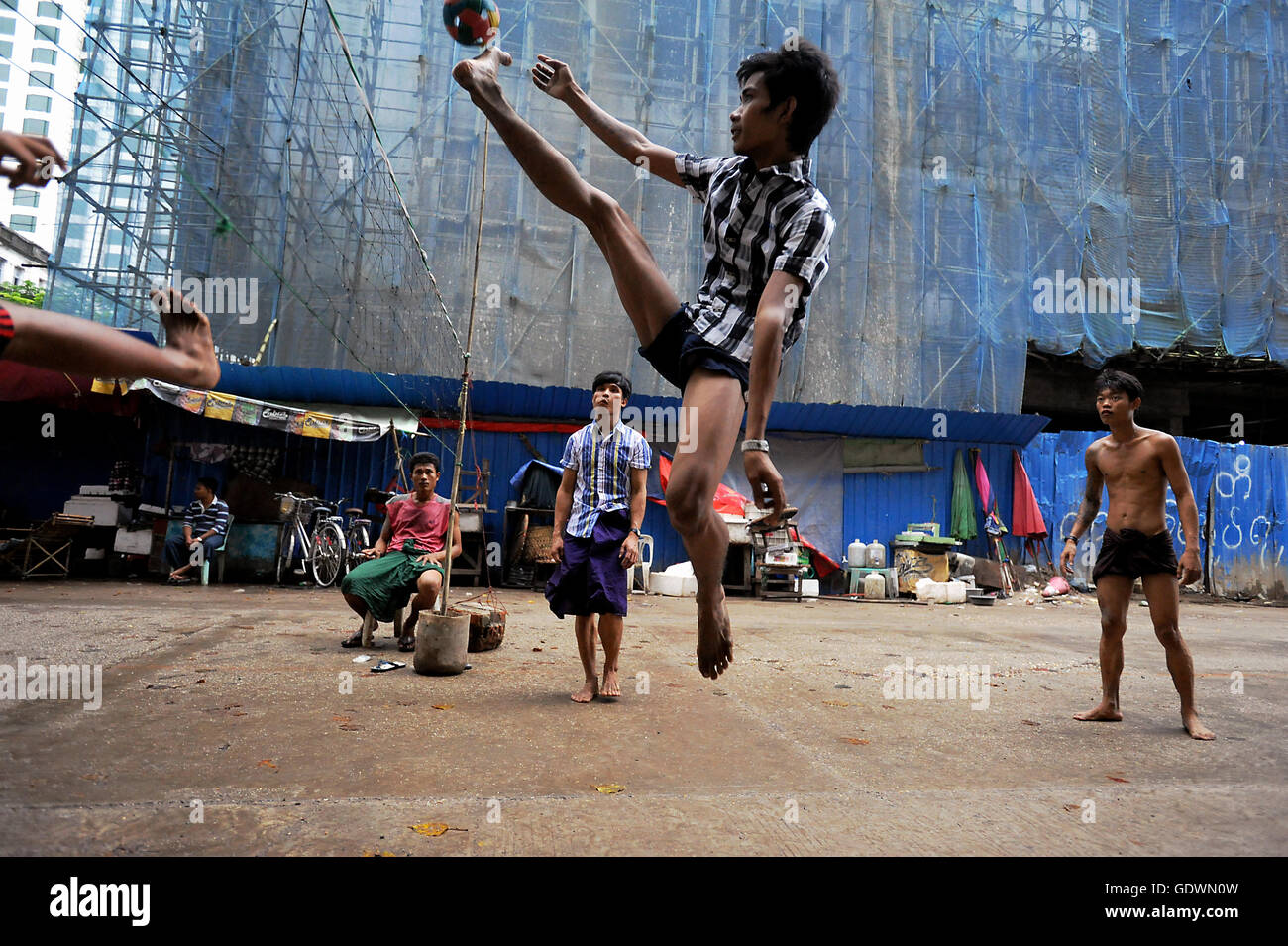 A game of Takraw Stock Photo - Alamy