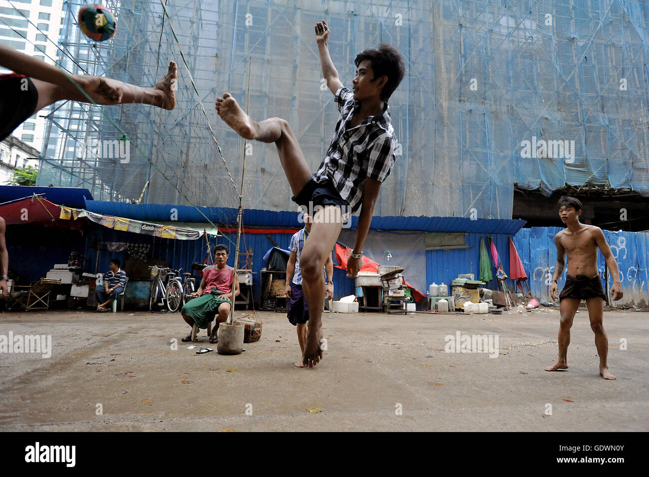 A game of Takraw Stock Photo - Alamy