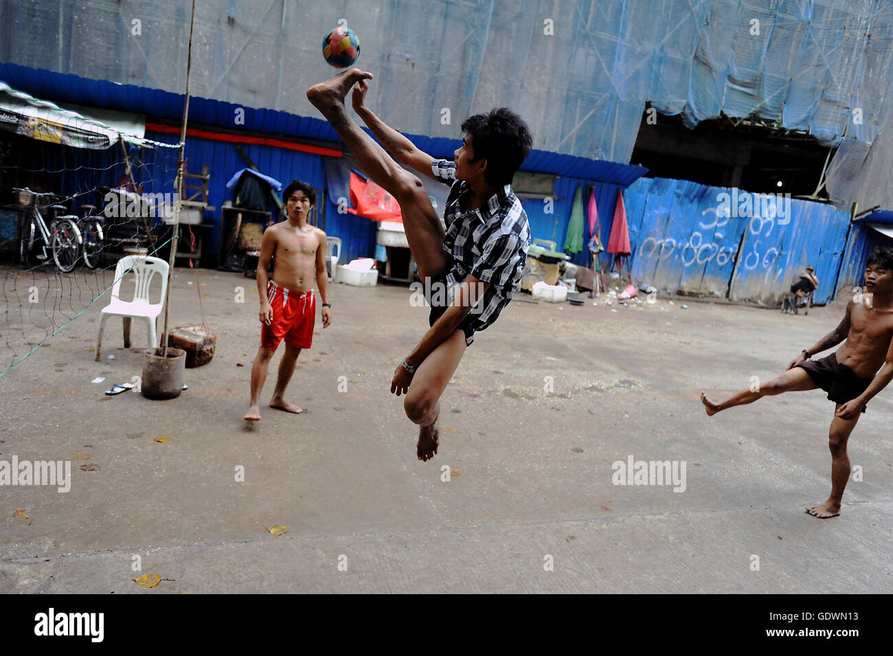 A game of Takraw Stock Photo - Alamy