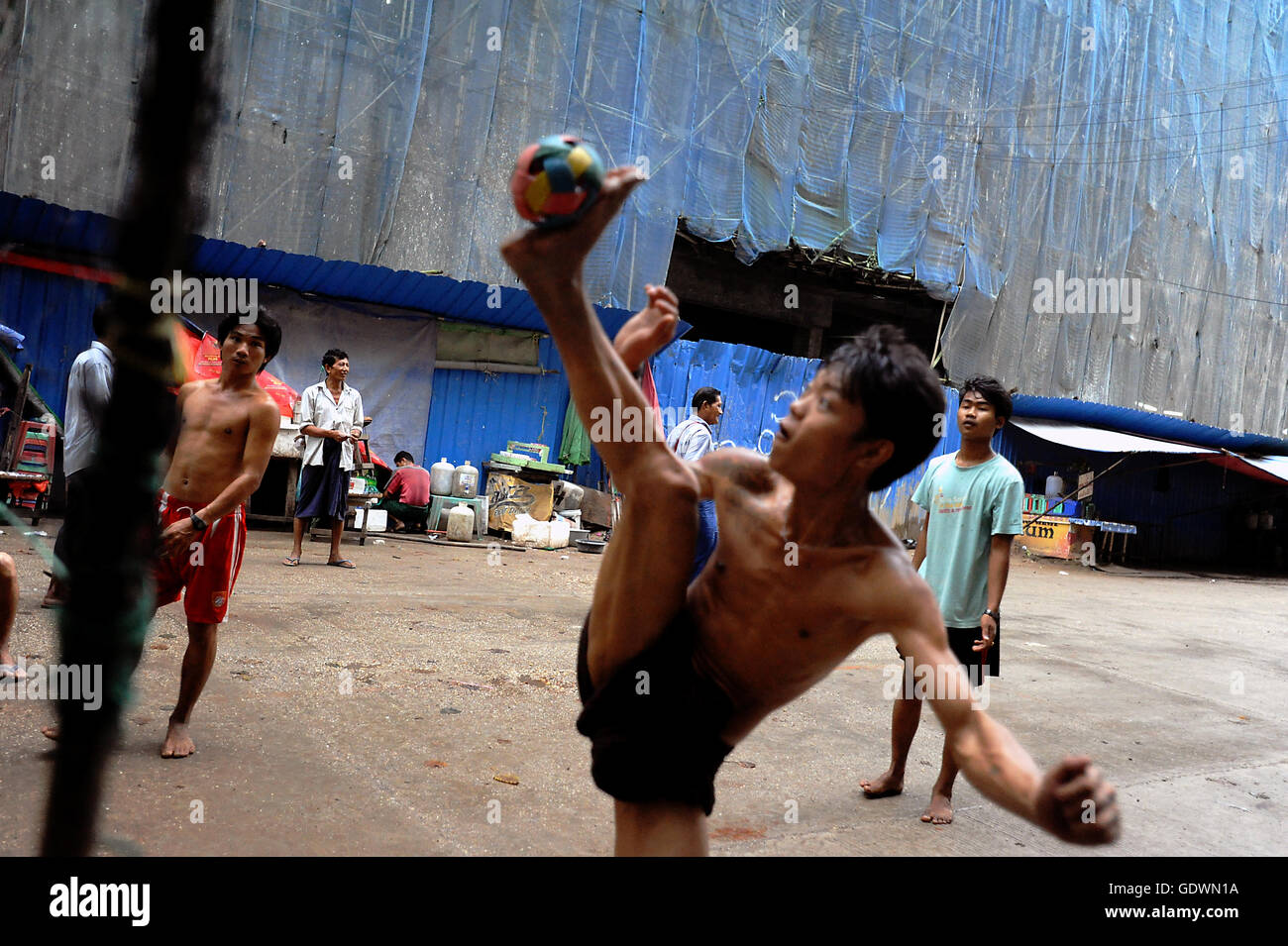 A game of Takraw Stock Photo - Alamy