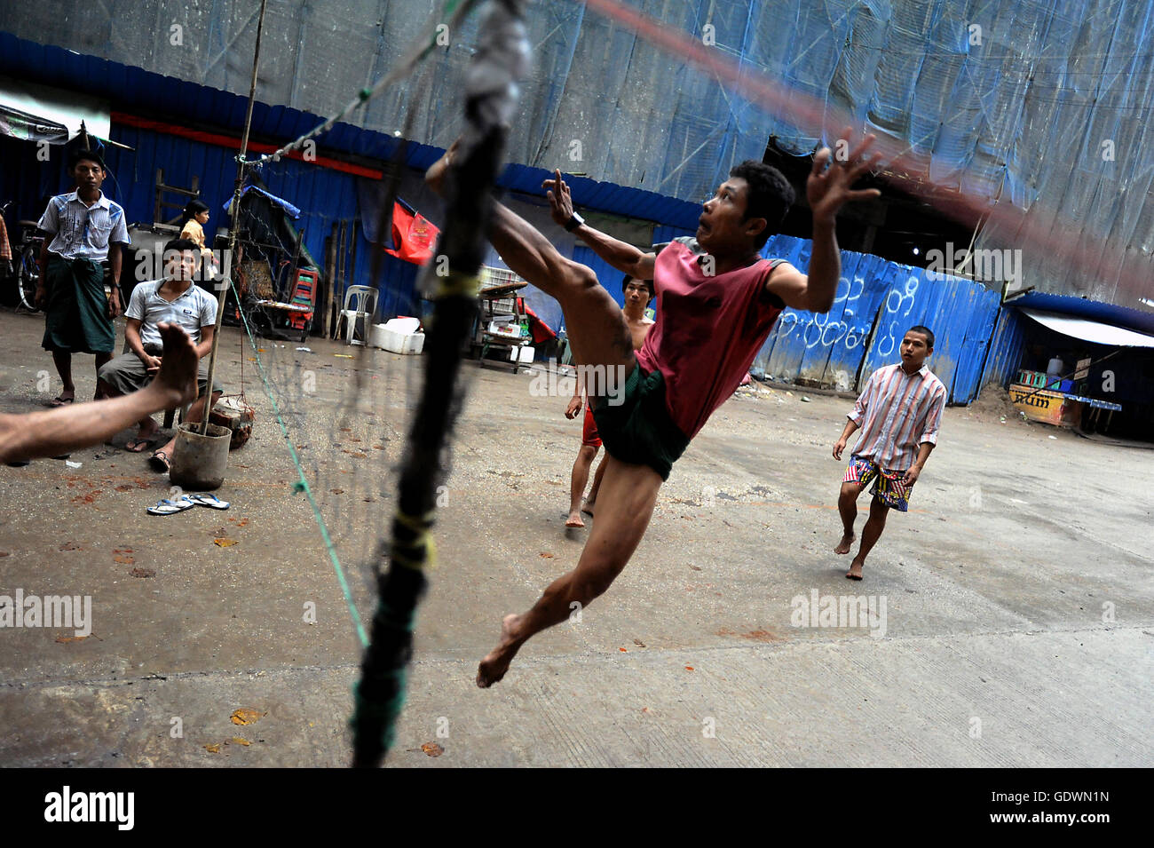 A game of Takraw Stock Photo - Alamy