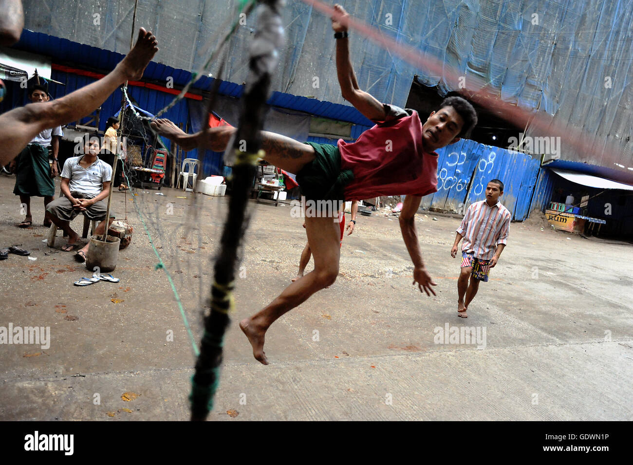 A game of Takraw Stock Photo - Alamy