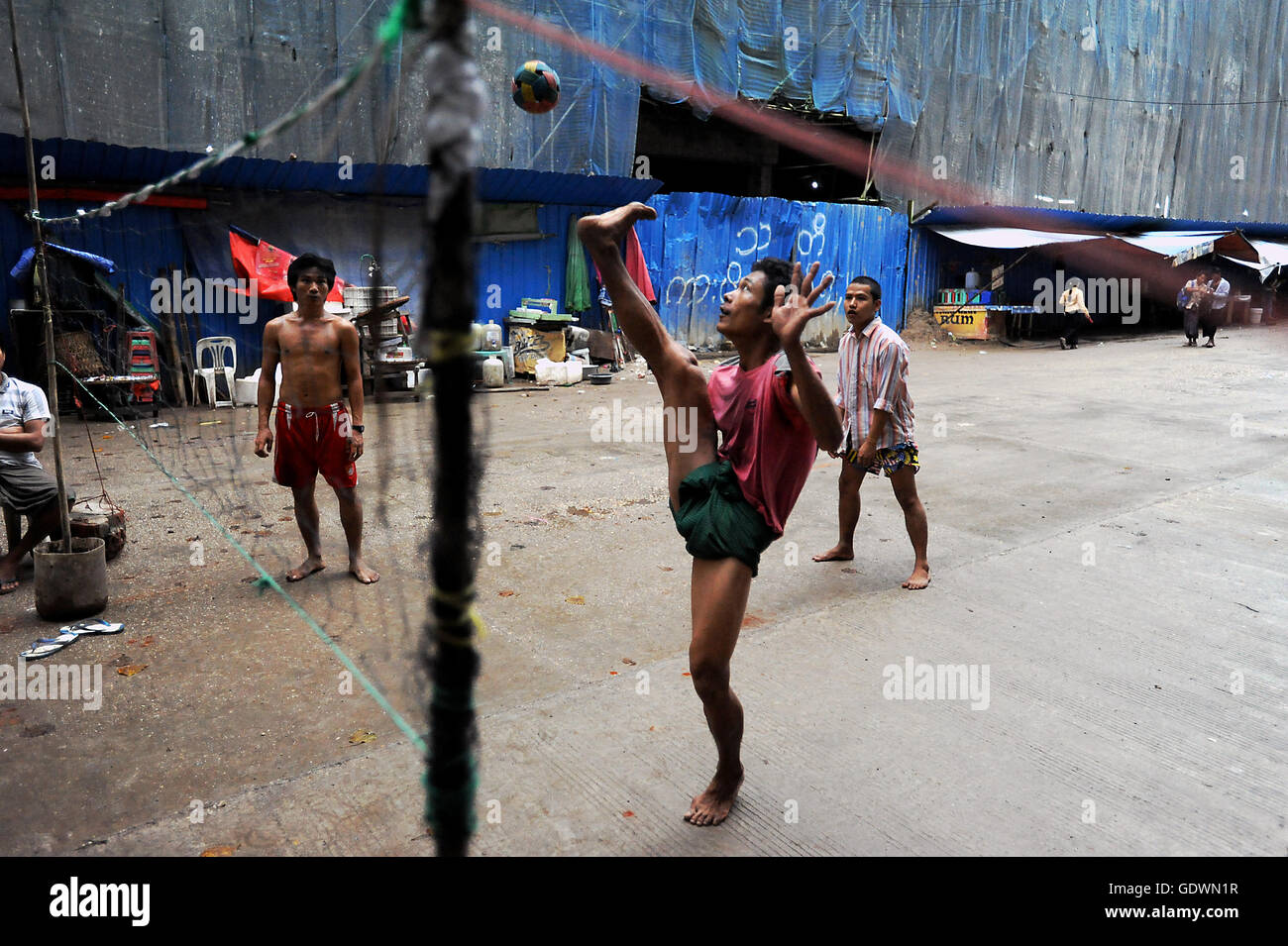 A game of Takraw Stock Photo - Alamy