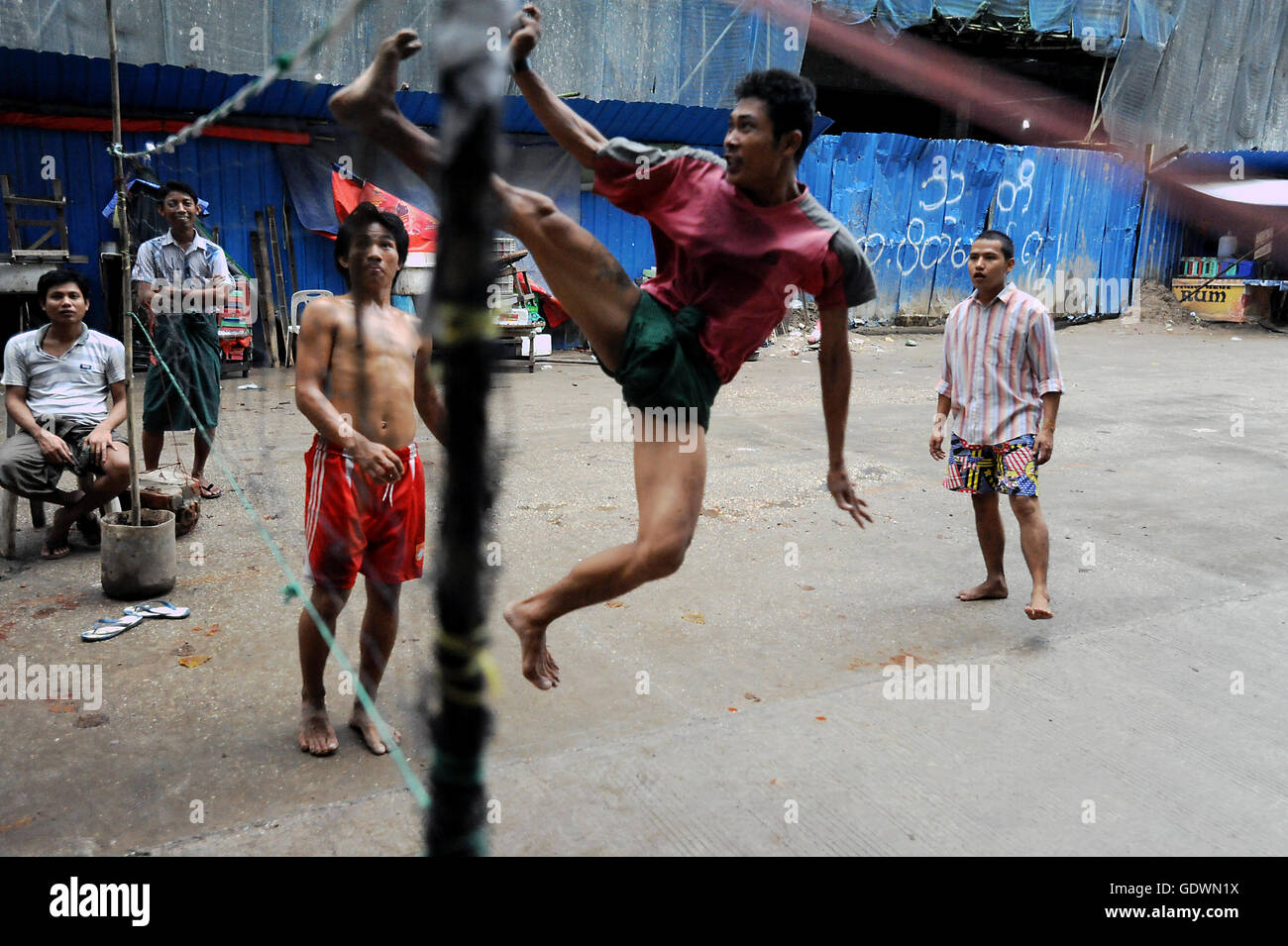 A game of Takraw Stock Photo - Alamy