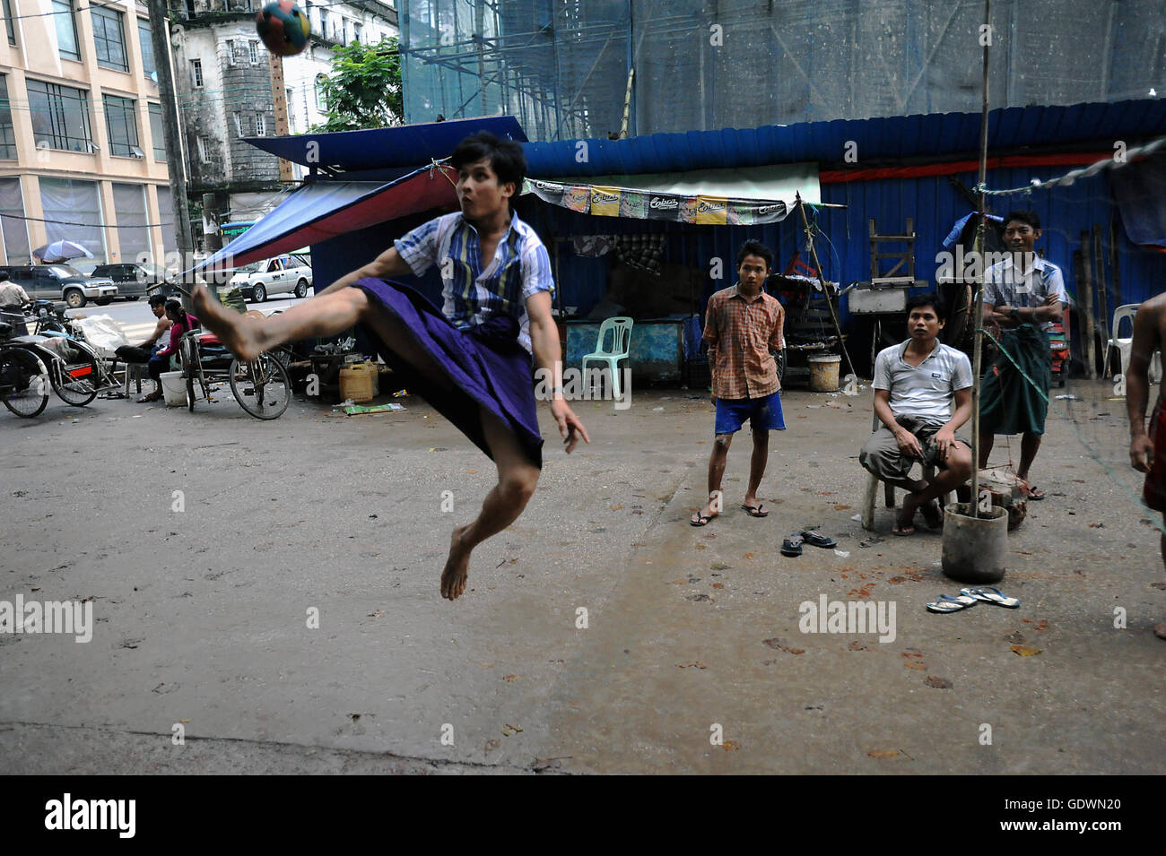 A game of Takraw Stock Photo - Alamy