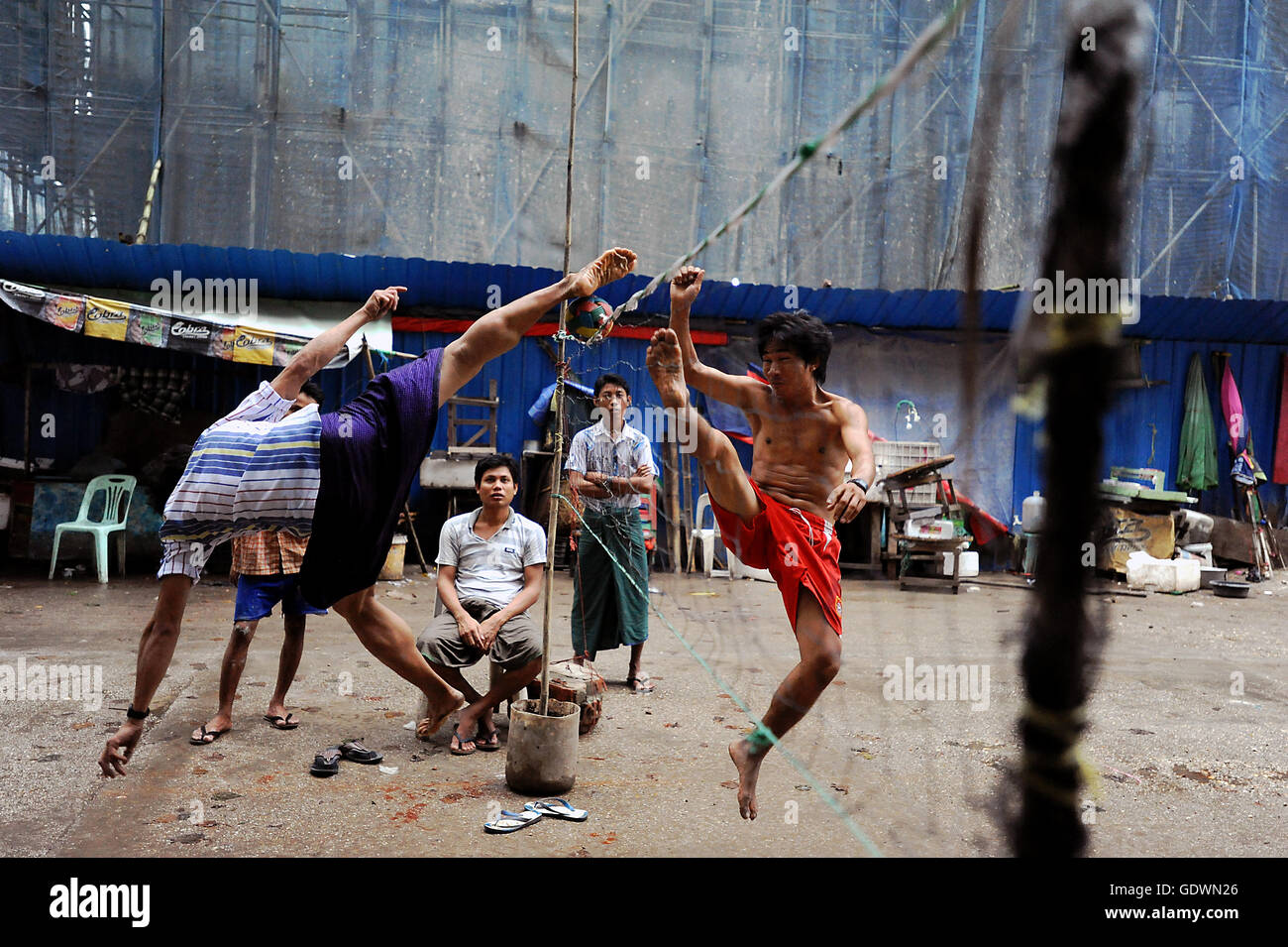 A game of Takraw Stock Photo - Alamy