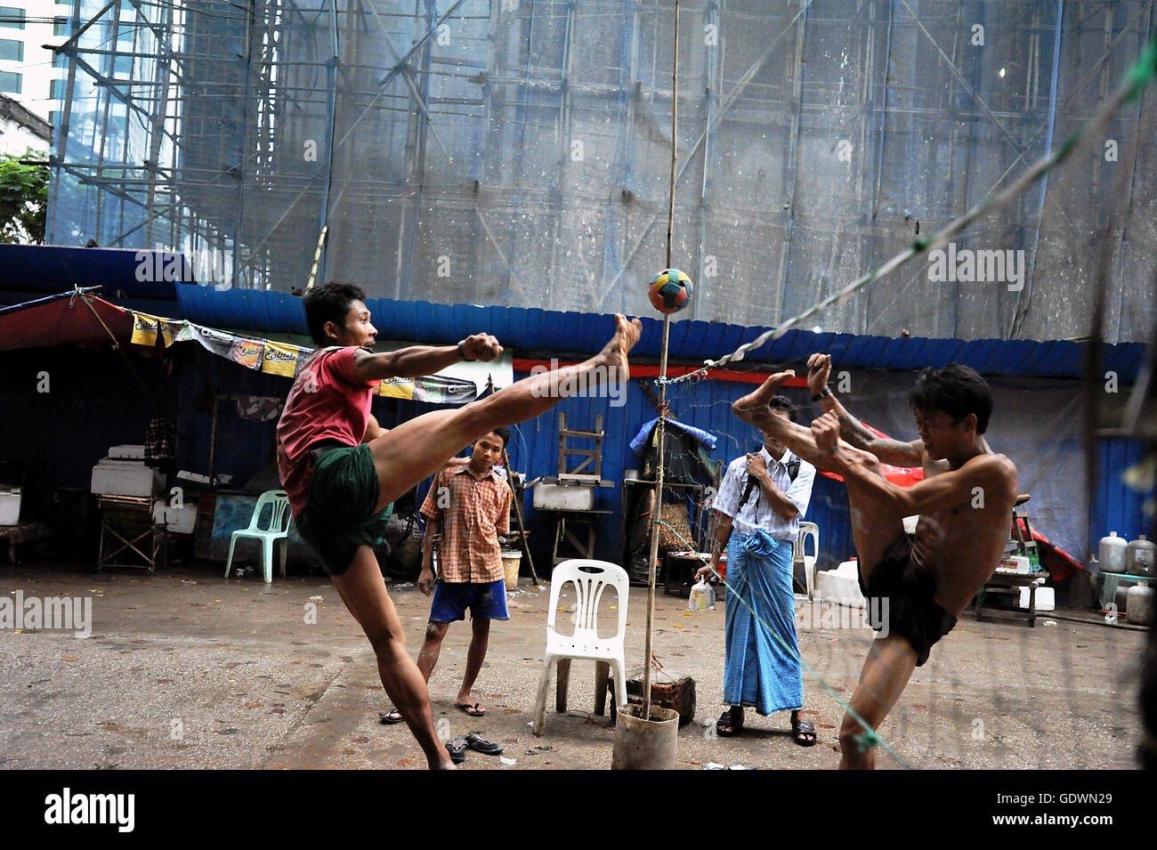 A game of Takraw Stock Photo - Alamy