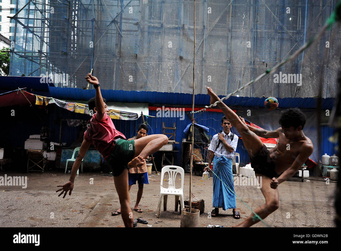A game of Takraw Stock Photo - Alamy