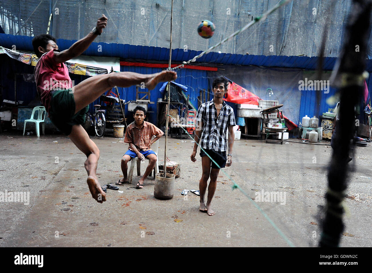 A game of Takraw Stock Photo - Alamy