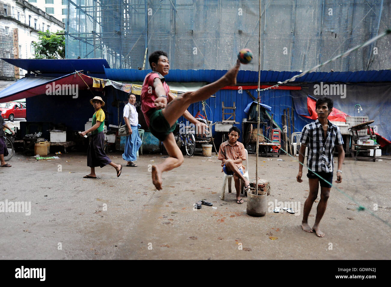 A game of Takraw Stock Photo - Alamy