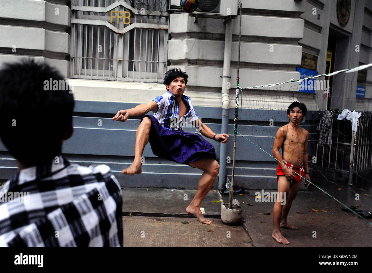 A game of Takraw Stock Photo - Alamy