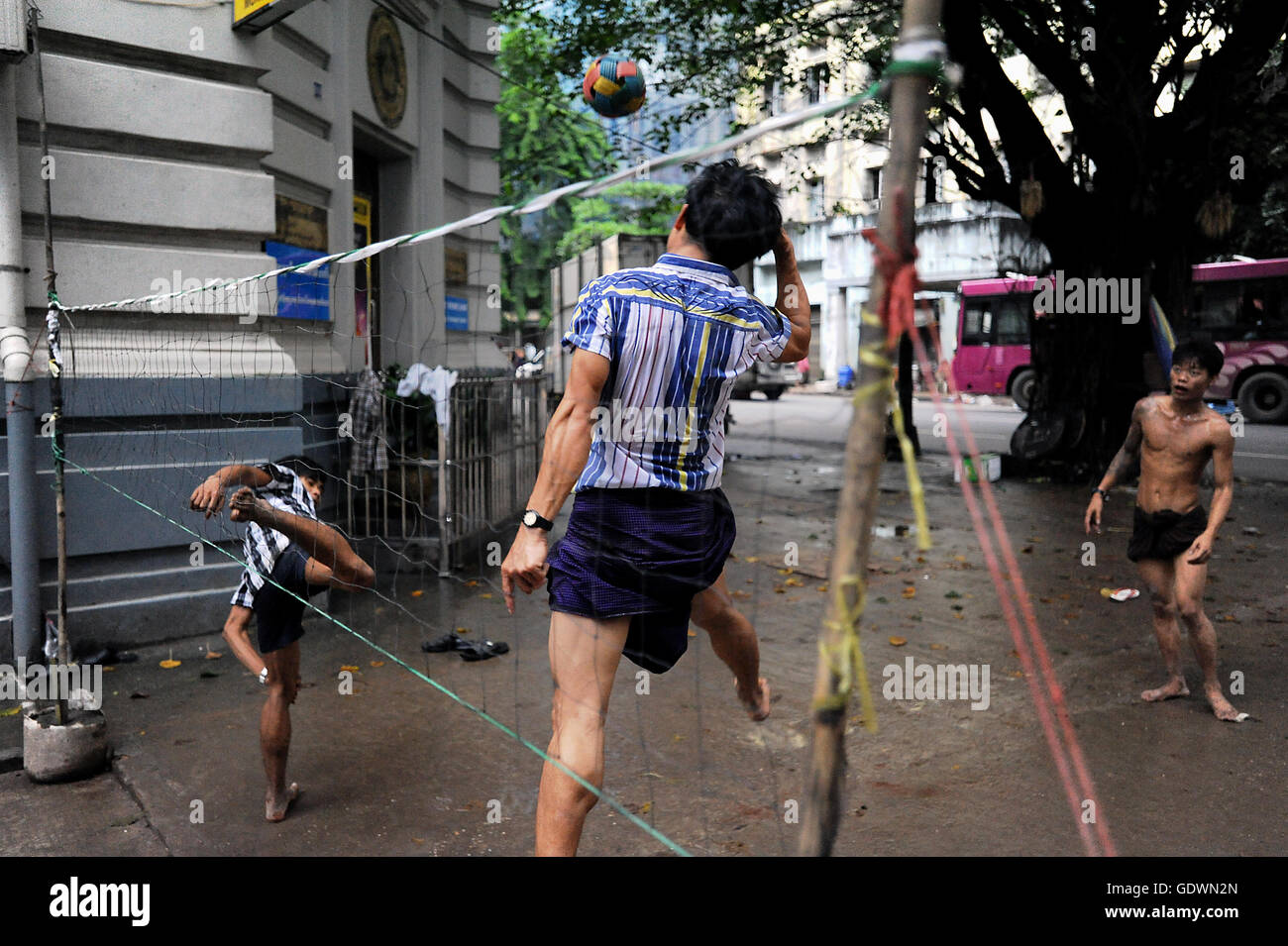 A game of Takraw Stock Photo - Alamy