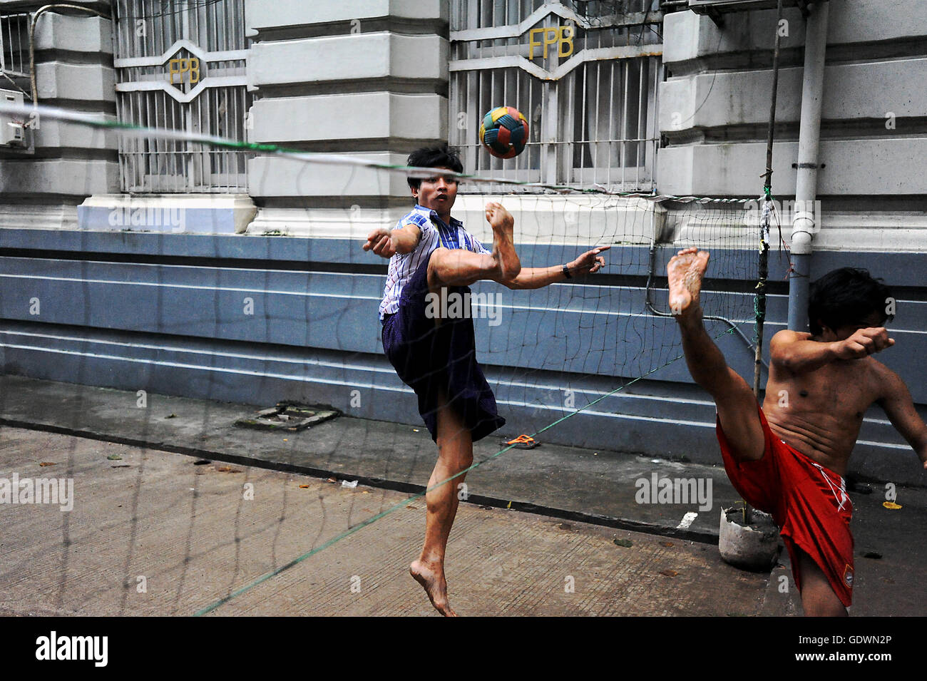A game of Takraw Stock Photo - Alamy