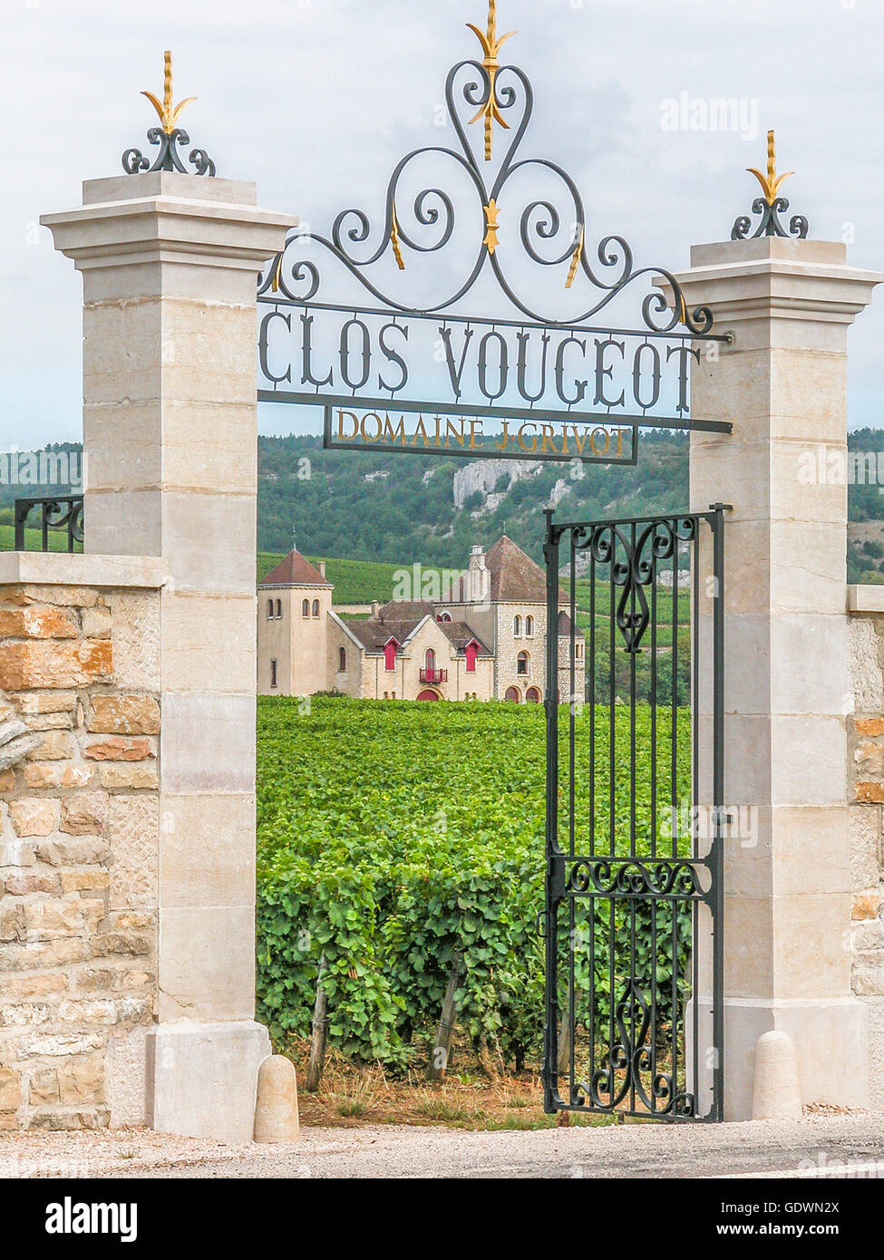 Clos Vougeot, Burgundy, vineyard and wall, France Stock Photo - Alamy
