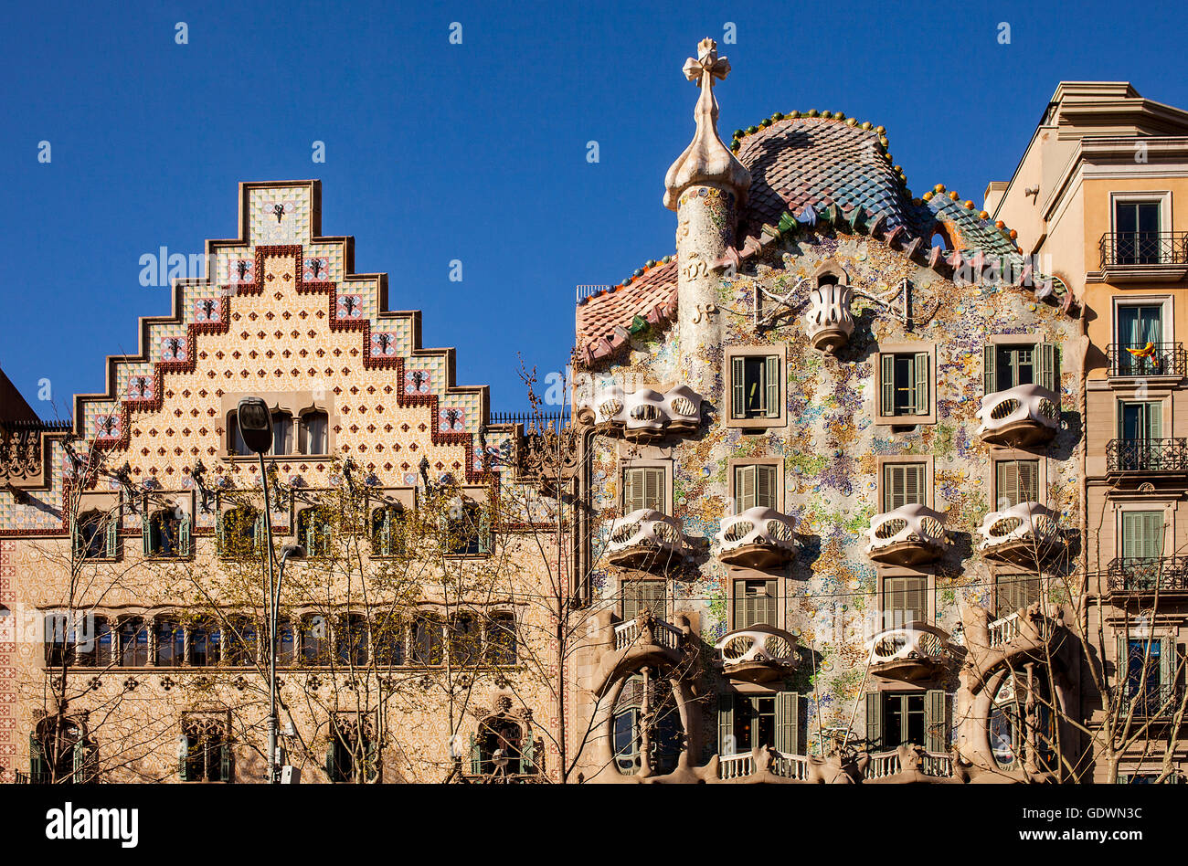 Amatller House (Puig i Cadafalch) and Batlló House (Gaudí) both in art ...