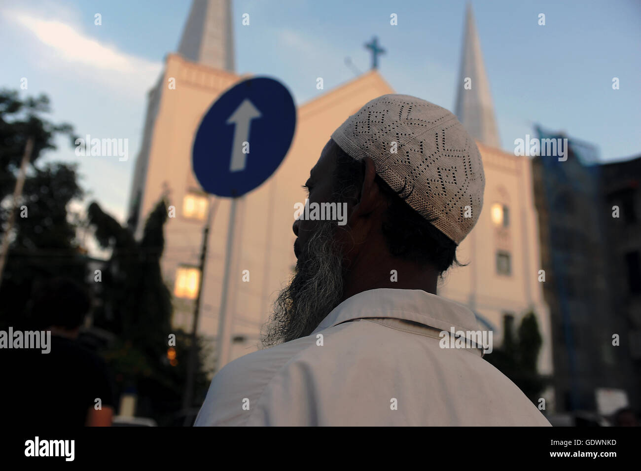 Muslim and church Stock Photo - Alamy