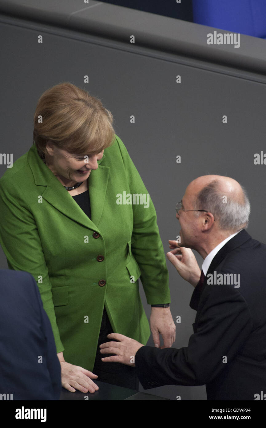 German chancellor and chairwoman of the cdu and gregor gysi hi-res ...