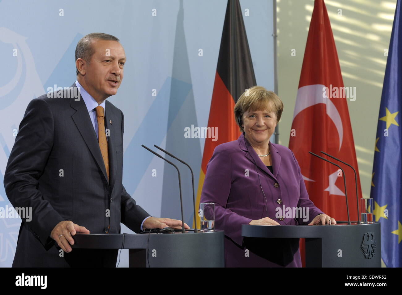 Erdogan and Merkel Stock Photo - Alamy