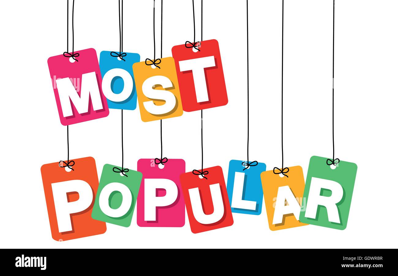 Vector colorful hanging cardboard. Tags - most popular on white ...