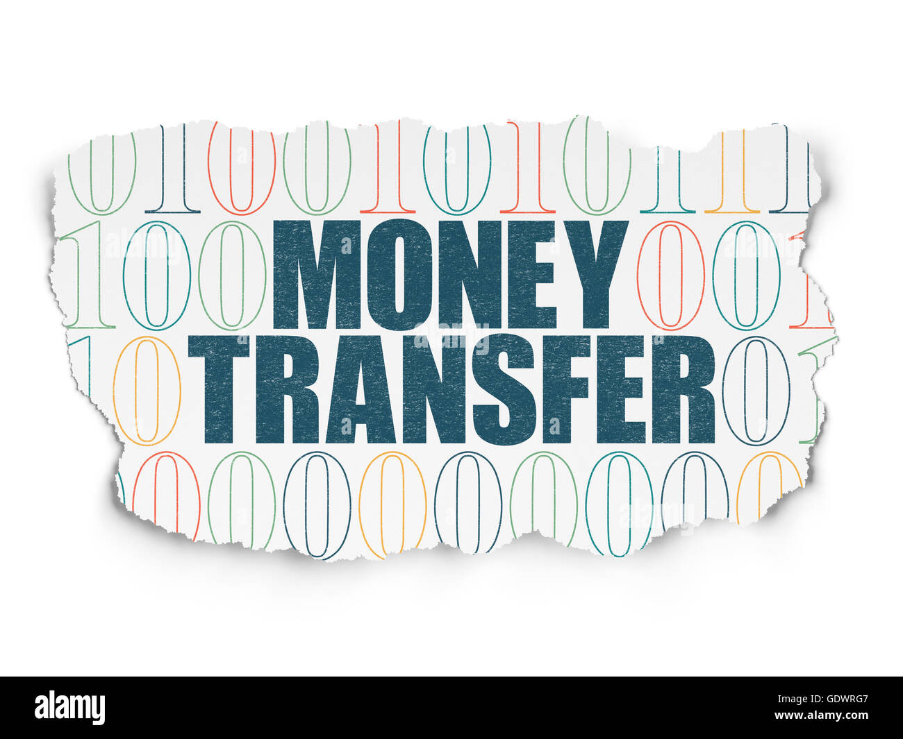 Business concept: Money Transfer on Torn Paper background Stock Photo ...